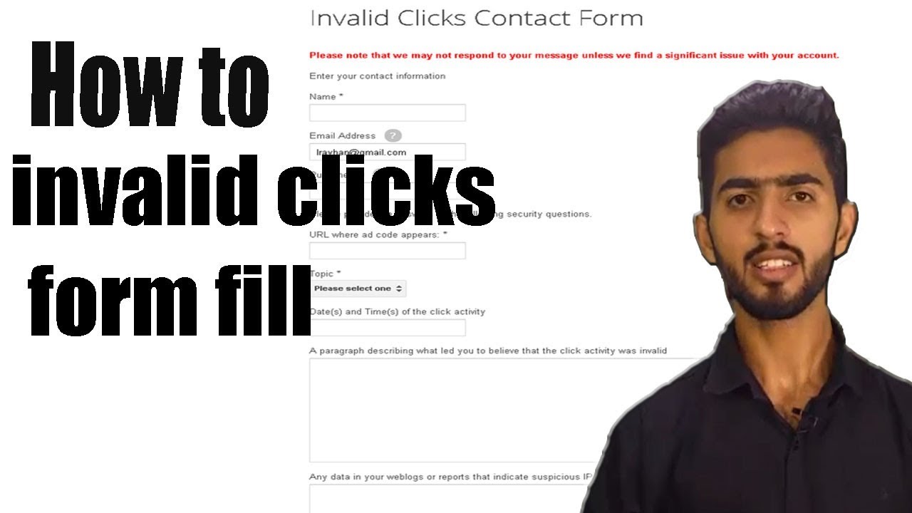 How To Fill Up and Submit Invalid clicks Form 2018 - YouTube