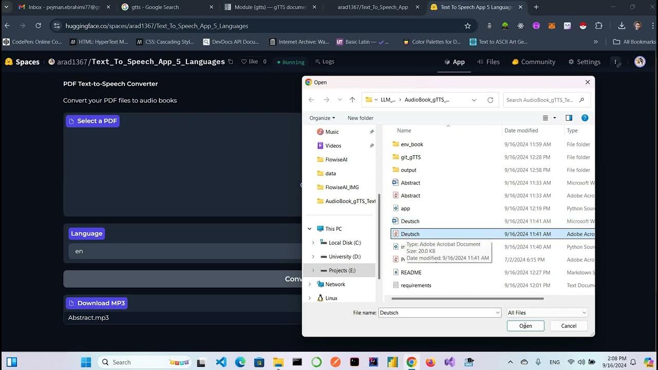 PDF Text-to-Speech Converter with Python, Gradio, and gTTS, 100% FREE ...