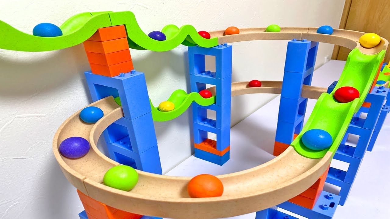 Marble Run☆TrixTrack Wave Wave Slope & Rotation Course - YouTube