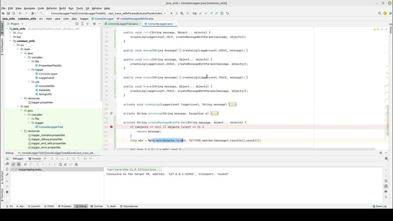 Console logger with params, How to add overloaded methods in java? Work with regex in java. L15 ...