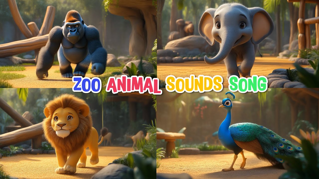 Zoo Animal Sounds Song for Kids FZ05 | 5 Fun Verses with Animal Noises ...