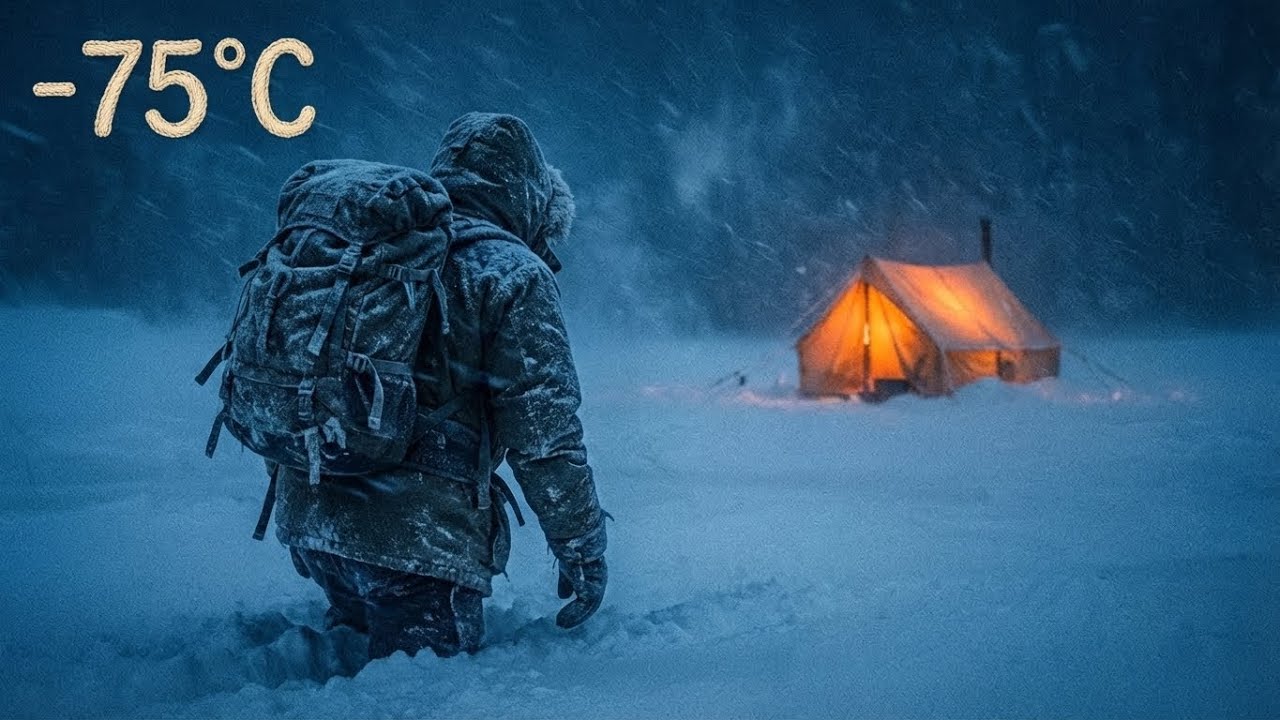 Solo Winter Camping in a Raging Blizzard (-75°C) | Wind & Snow ASMR ...