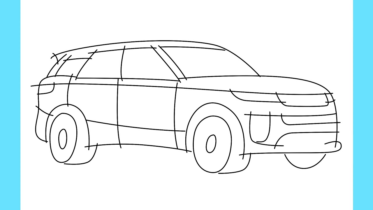 How to draw Land Rover Range Rover Sport SV step by step for beginners ...