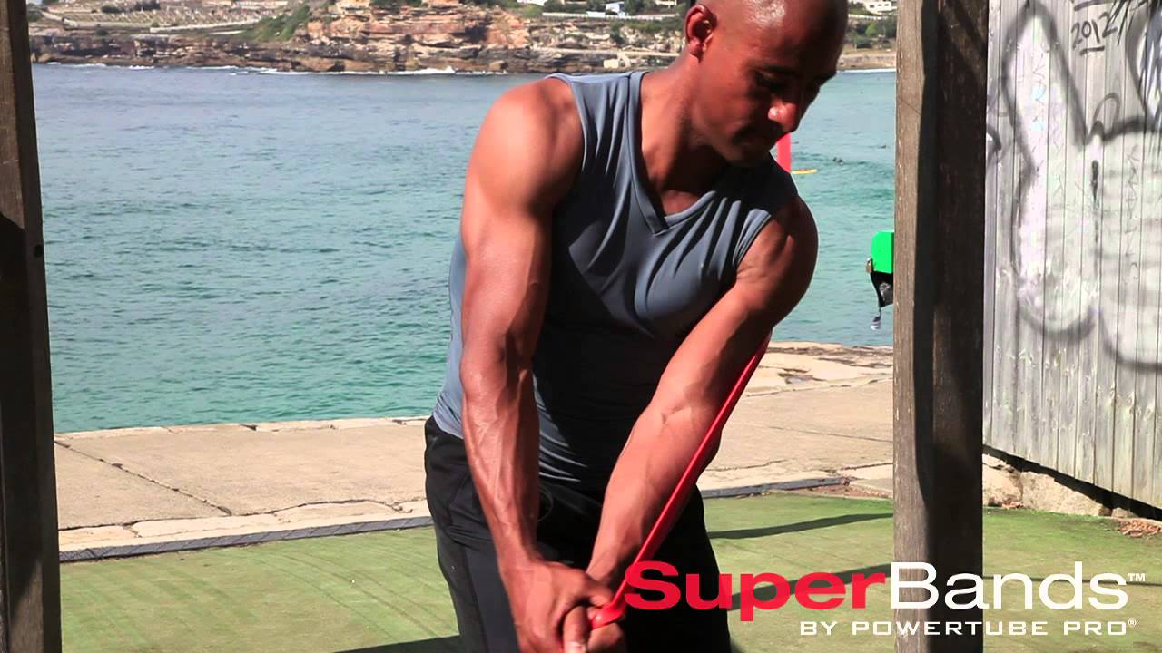 #10 Standing Core Twist Crossfit Bands SuperBands - YouTube