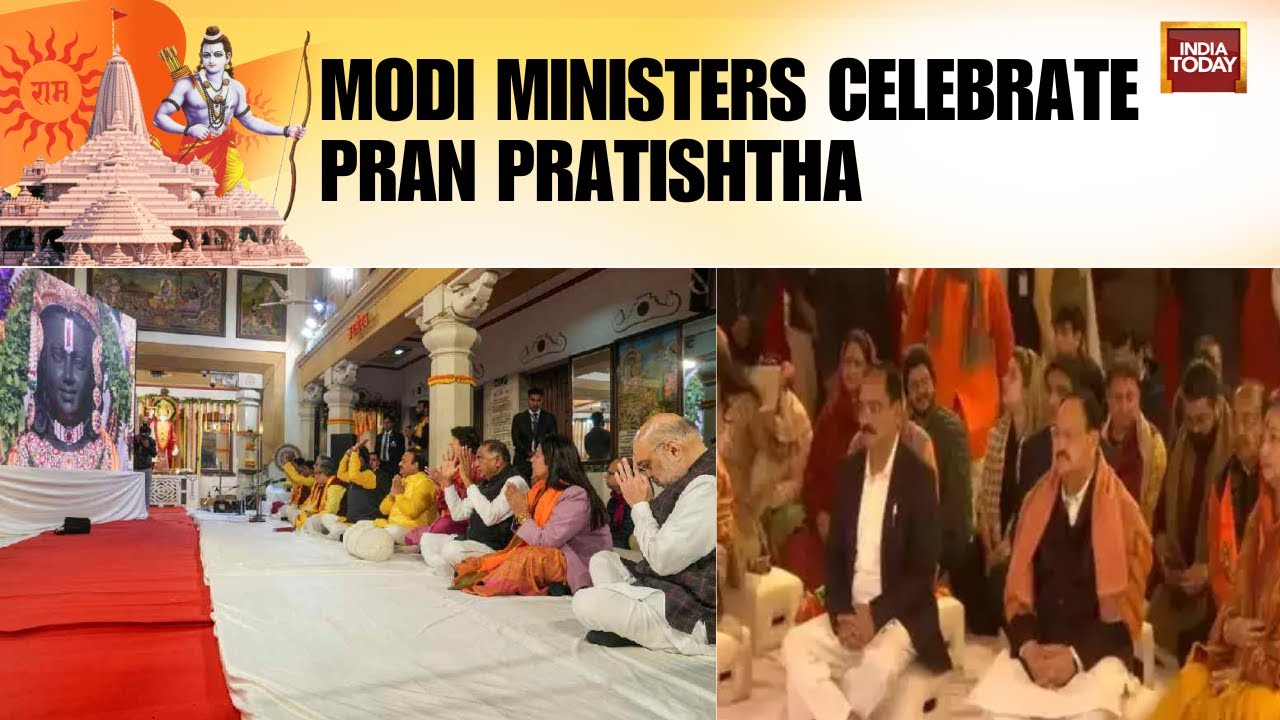 Modi Ministers Celebrate Pran Pratishtha | PM Modi Offers Prayers To ...