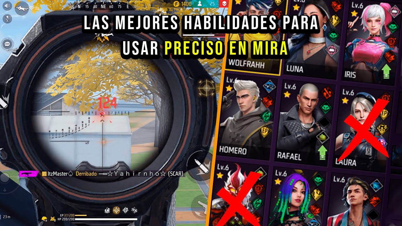 LAS 4 MEJORES HABILIDADES PARA USAR PRECISO EN MIRA🎯FREE FIRE - YouTube