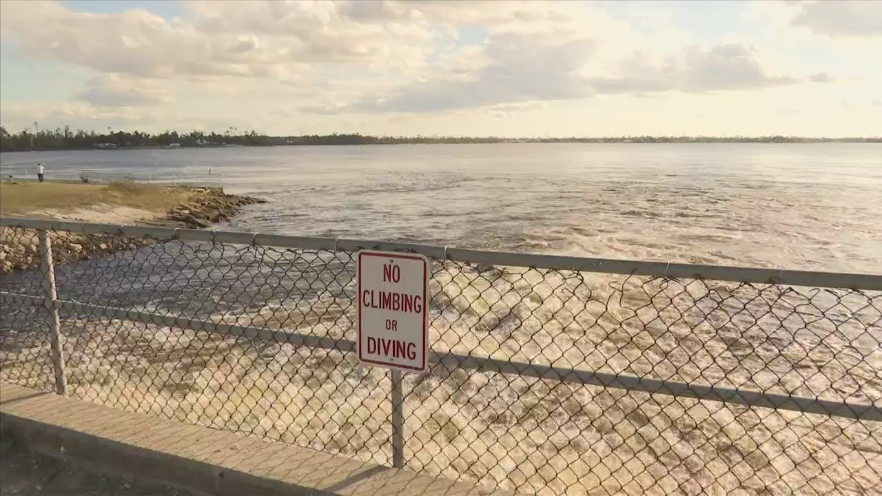 Bay County begins drawdown of Deer Point Lake for the winter - YouTube