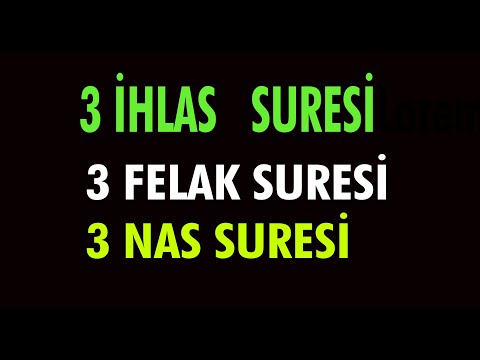 3 İHLAS 3 FELAK 3 NAS SURESİ HIZLI OKUYUŞ OK TAKİPLİ