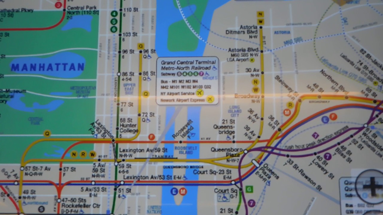 New 2nd Avenue Subway Signs/Maps at a Digital Kiosk - YouTube