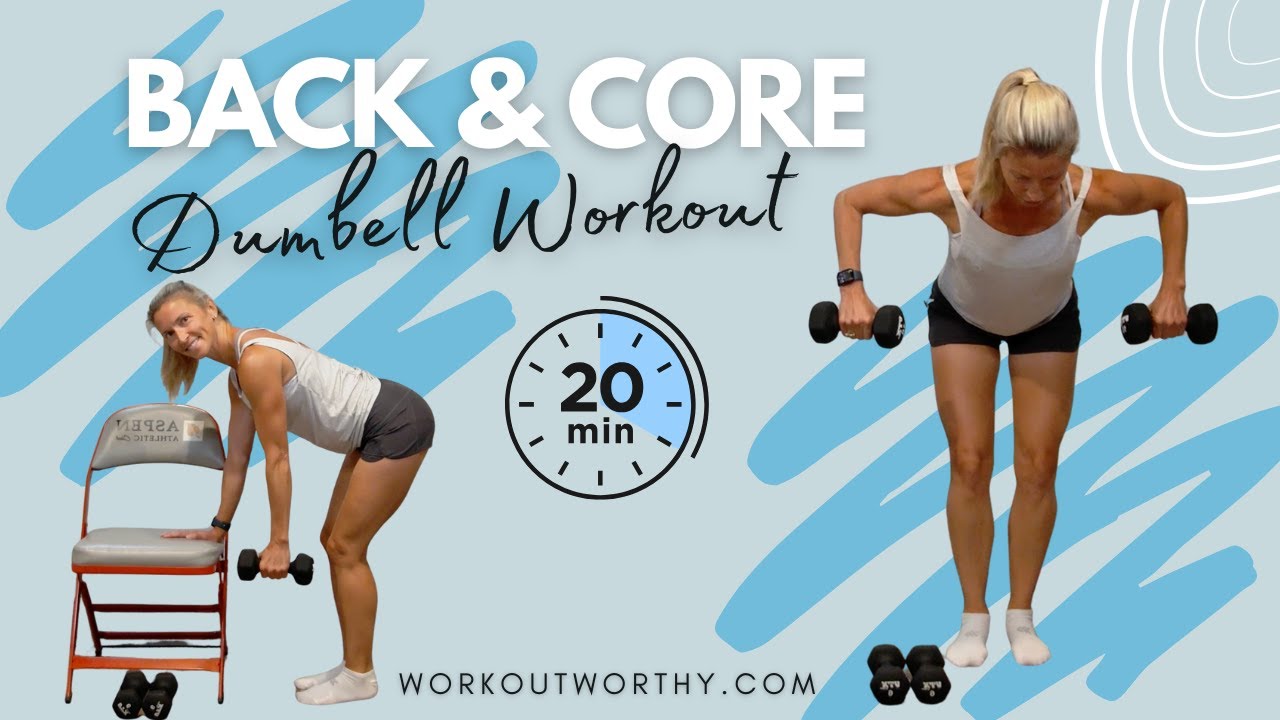 20 minute Back & Core Dumbbell Workout for ALL Fitness Levels - YouTube