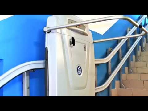 Supra Inclined Platform Lift for Curved Stairs - YouTube