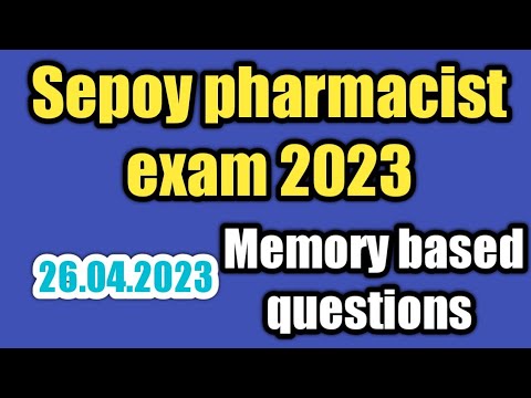 Sepoy Pharmacist exam 2023#26.04.2023#mory based questions# ...