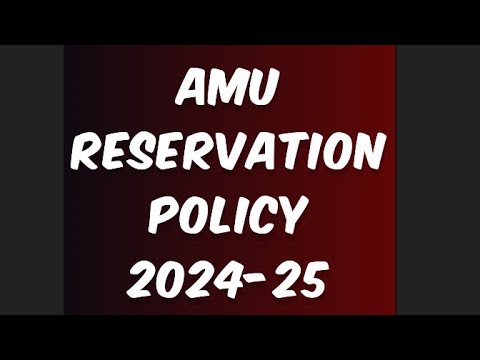 AMU reservation policy 2024-25! AMU Admission Notice 2024 Aligarh ...