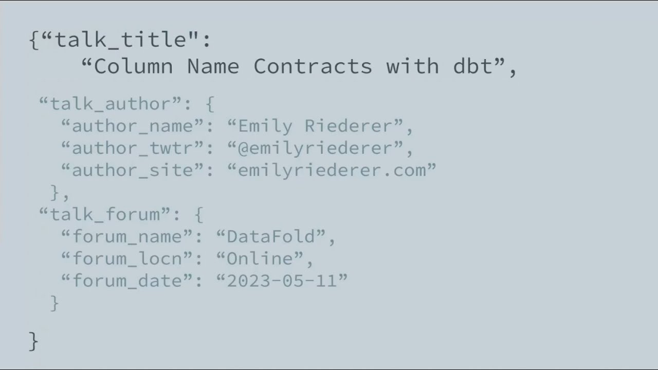 Data Quality Meetup #9: Column Name Contracts with dbt - YouTube