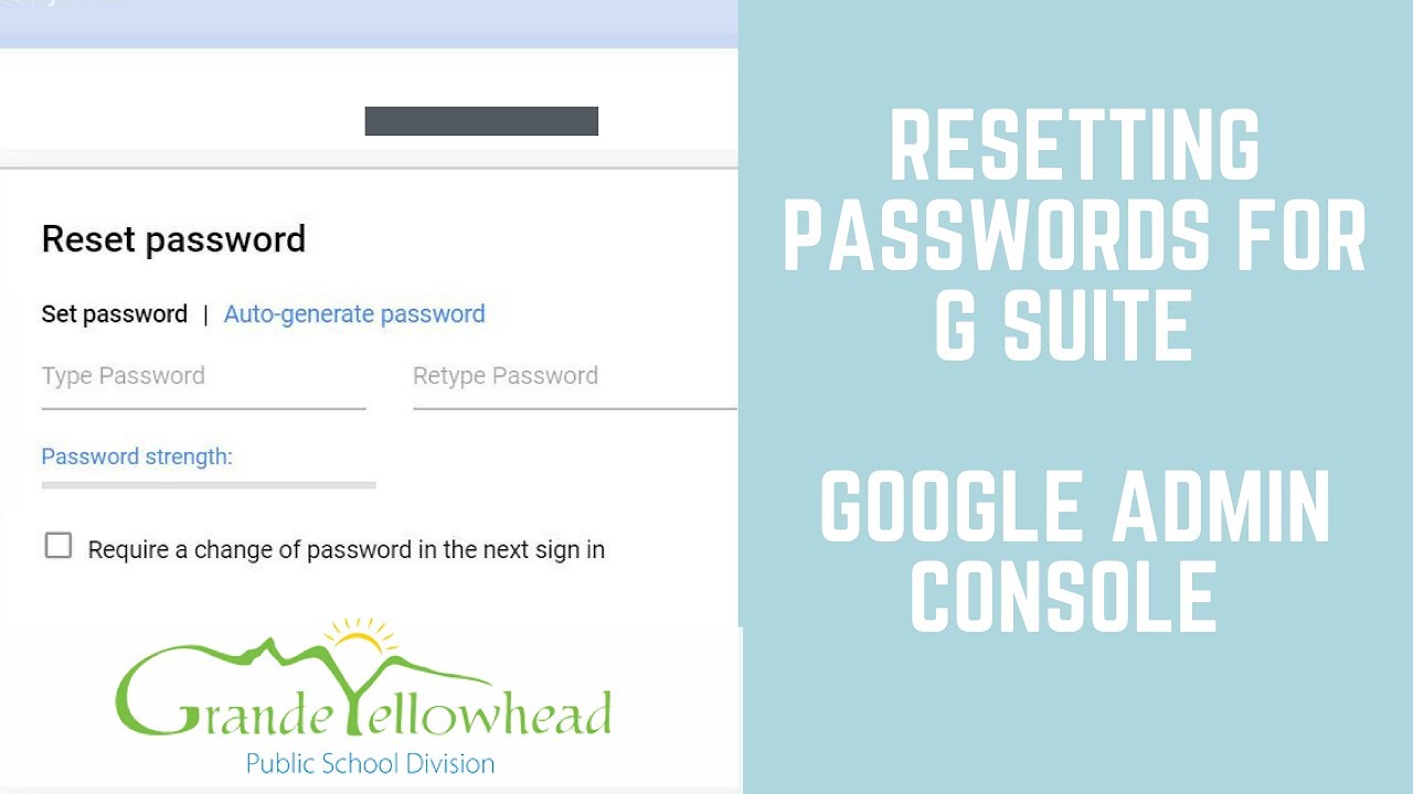 Resetting Passwords in G Suite - YouTube
