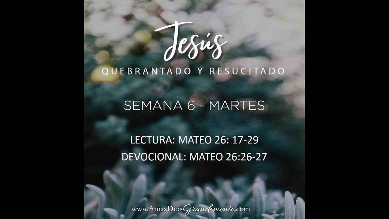 S6, Lunes, Jesús quebrantado y resucitado, serie Quebrantada y Redimida ...