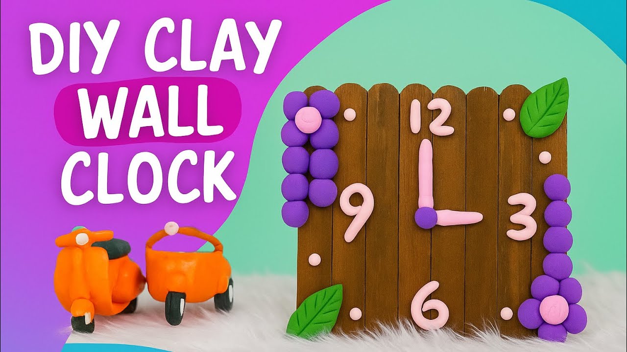 DIY Clay Wall Clock | Easy Home Decor with Super Clay & Ice Cream ...