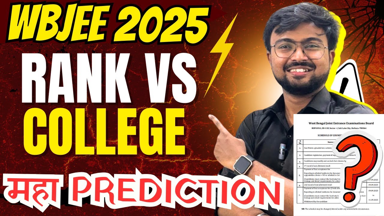 WBJEE 2025:MAHA PREDICTION😱Rank Vs College Which Rank = Which branch?🔥 ...