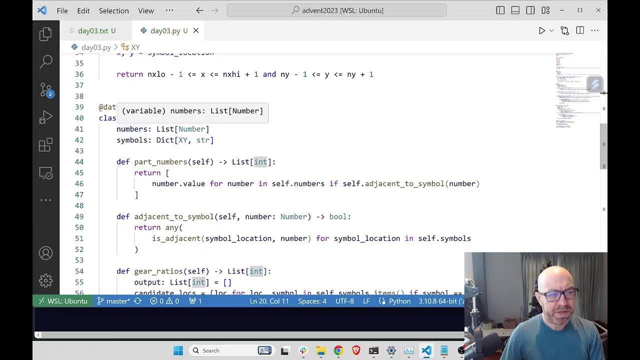 Joel Grus - Advent of Code 2023 - Day 03 - YouTube