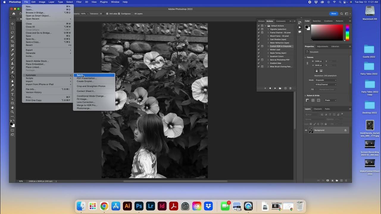 Make a Whole Folder of Images Grayscale with Batch Actions - YouTube