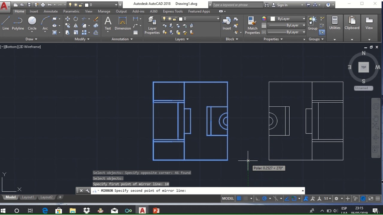 HERRAMIENTA DE AUTOCAD - MIRROR - UIDE - SANTIAGO CHICAIZA - YouTube