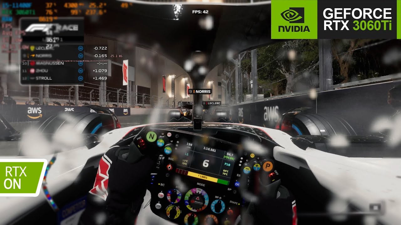 F1 23: RTX 3060Ti LAS VEGAS RAIN (RTX ON/DLSS OFF) FPS BENCHMARK - YouTube
