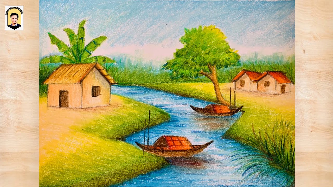 how to draw | landscape drawing | scenery drawing | nature drawing ...