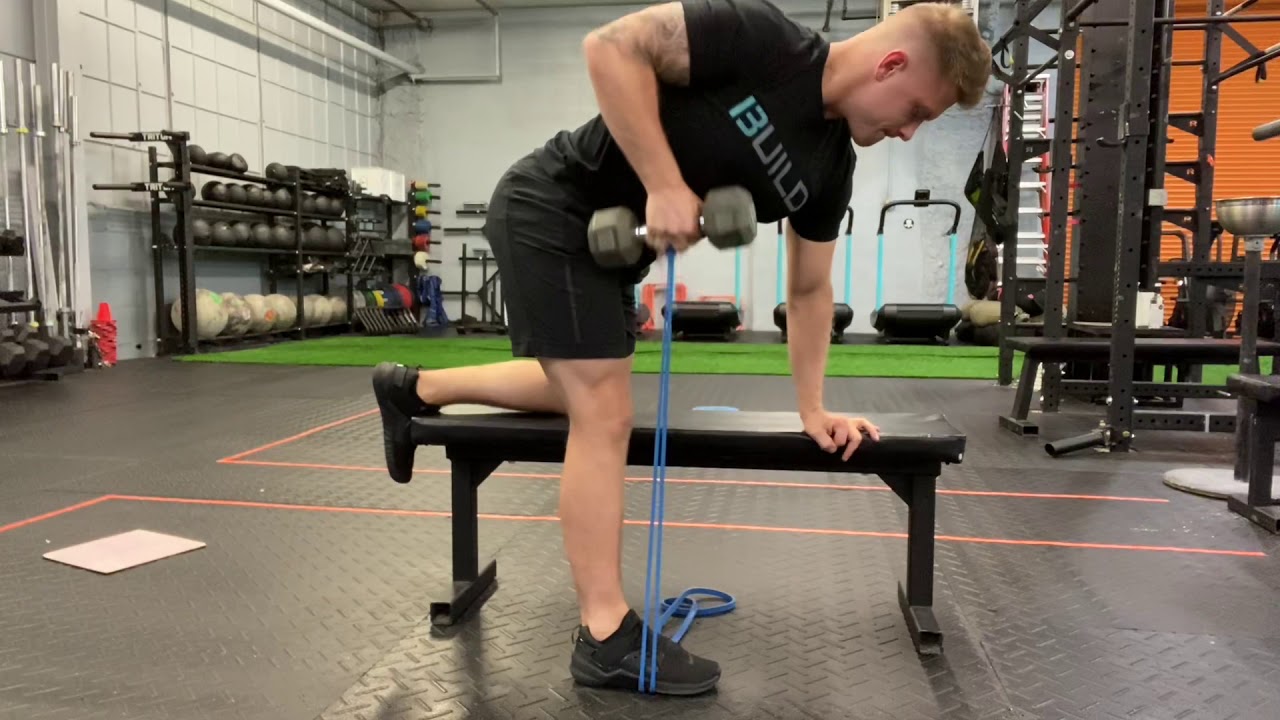 Banded Single Arm Dumbbell Row - YouTube