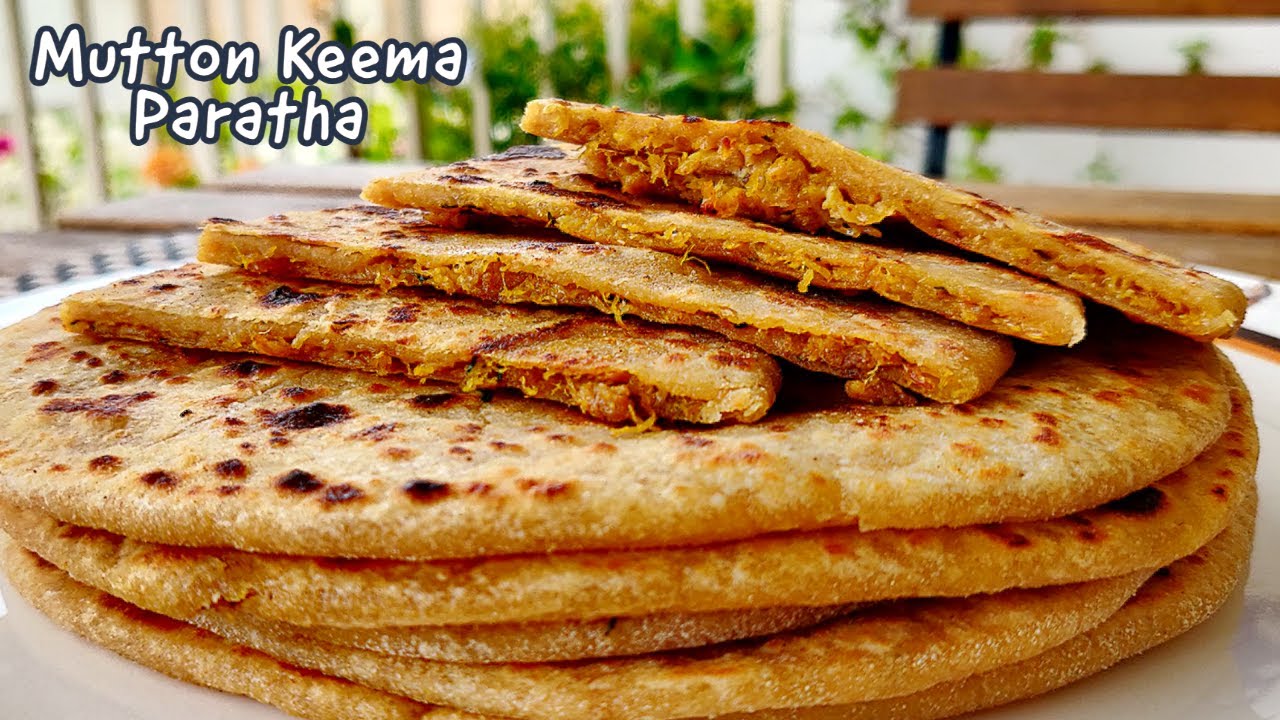 Quick keema paratha stuffed with cheese | Mutton Stuffed Cheese Paratha ...