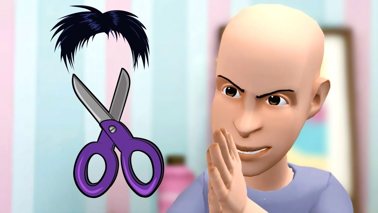 classic caillou shaves Boris hair/ dyes his hair/ grounded(Compilation ...