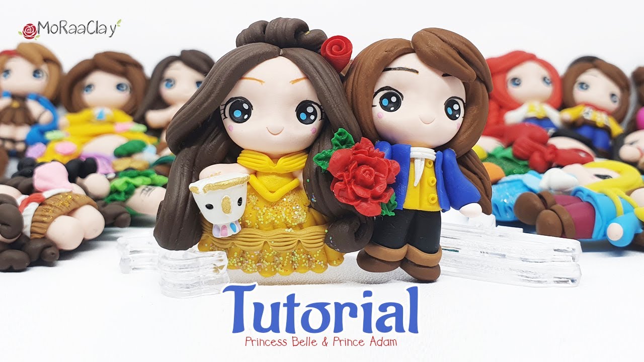 TUTORIAL CLAY // How to make princess Belle and prince Adam - YouTube