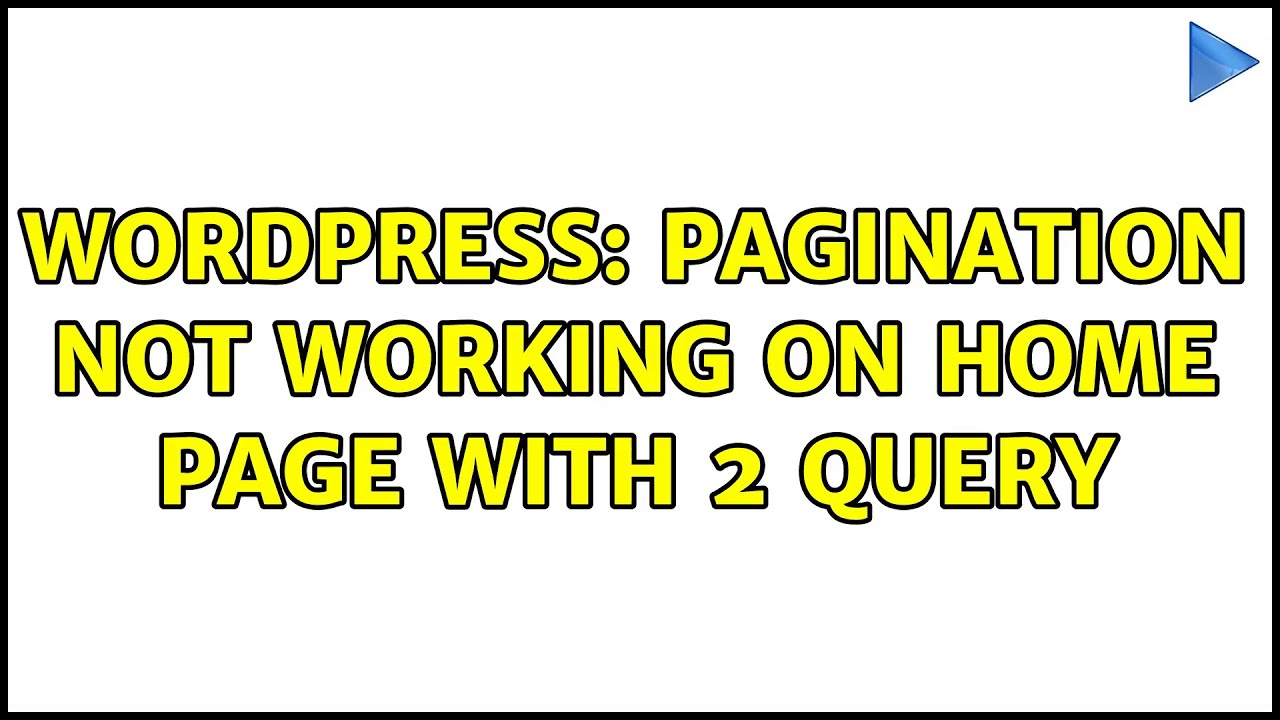 Wordpress Pagination Not Working On Home Page With 2 Query 2 Wordpress Pagination Not Working On Home Page With 2 Query 2