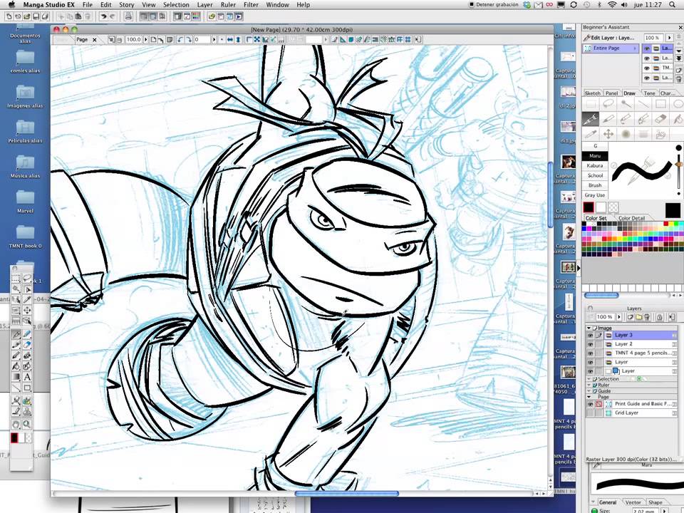 TMNT inking with Manga Studio. - YouTube