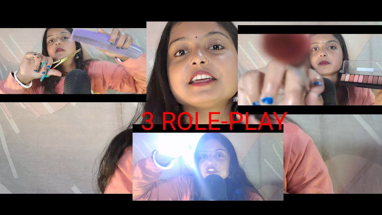 ASMR Roleplay 3.minutes Haircut and Makeup and Doctor's Roleplay - YouTube
