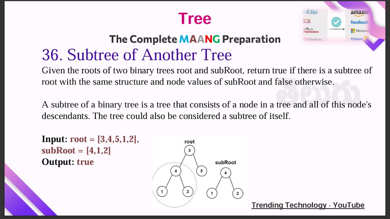 Subtree of Another Tree Day -36 of 75 LeetCode DSA MAANG Preparation # ...