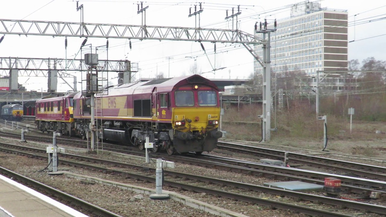 Class 66059 & 90020 - EWS - Crewe - 14.01.2019 - YouTube