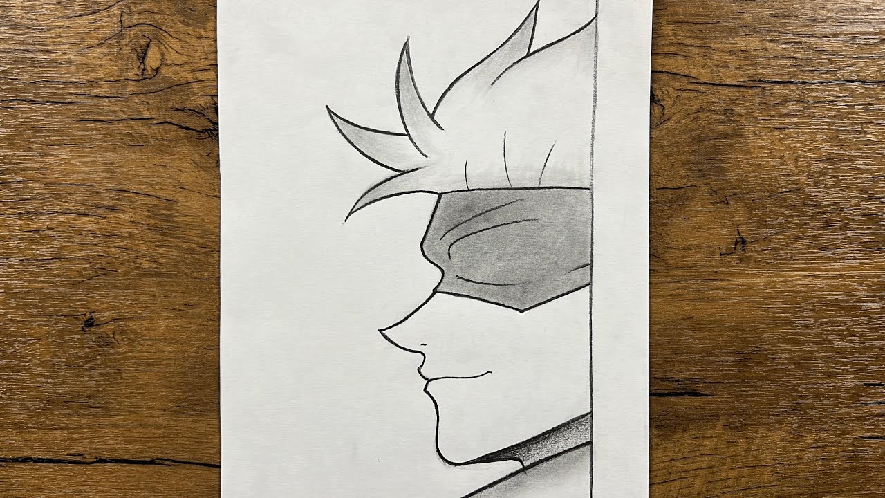 Easy gojo satoru drawing for beginners | How to draw gojo satoru step ...