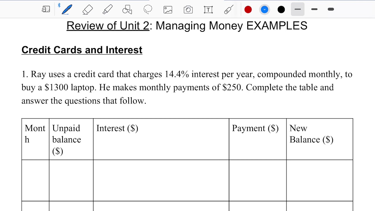 Credit cards and interest - basic example - YouTube