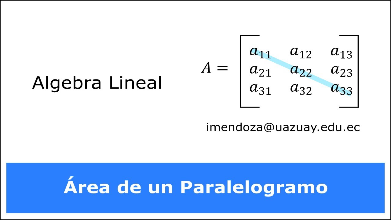 Álgebra Lineal: Área de un paralelogramo mediante vectores - YouTube
