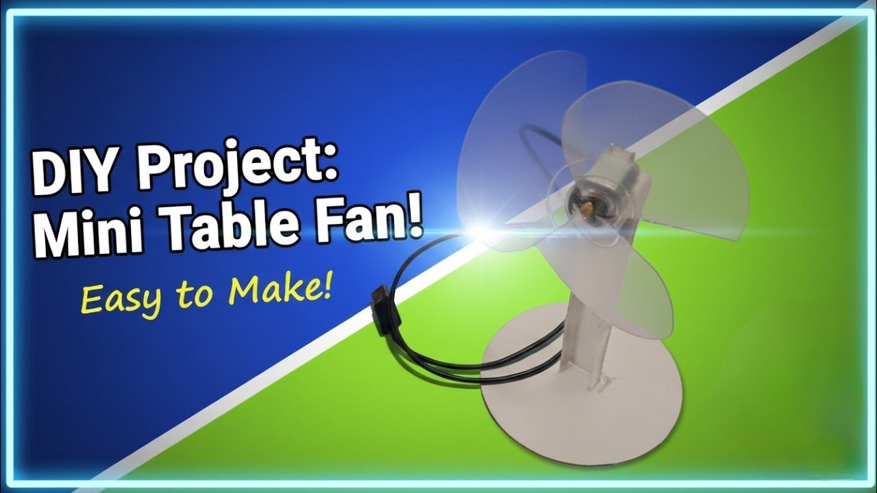 How to make mini table fan || Using a CD/DVD Disc #scienceproject - YouTube