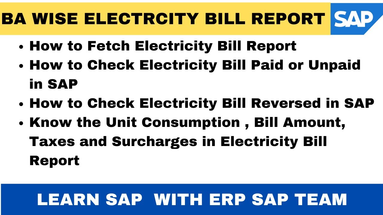 How To Get Electricity Bill Report In SAP FICO II How To Know The how-to-get-electricity-bill-report-in-sap-fico-ii-how-to-know-the