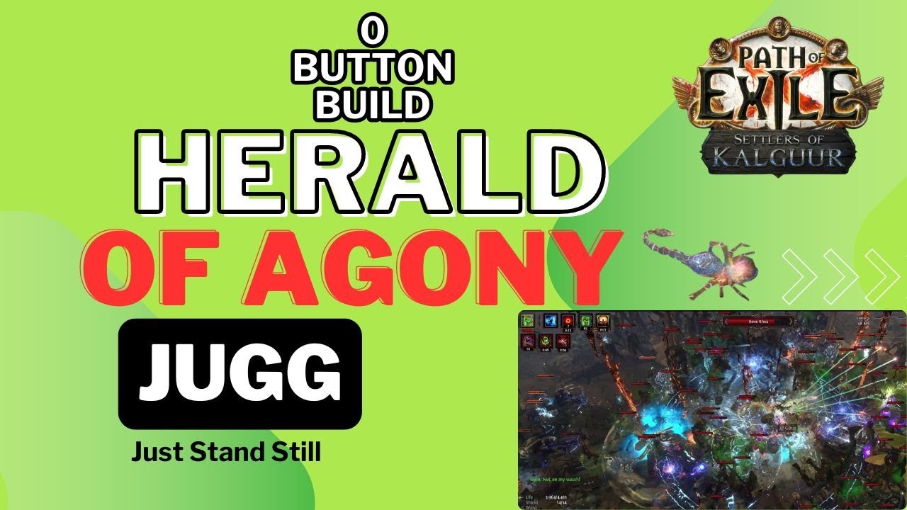 [PoE 3.25] The 0 Button Build - Herald of Agony Juggernaut - YouTube
