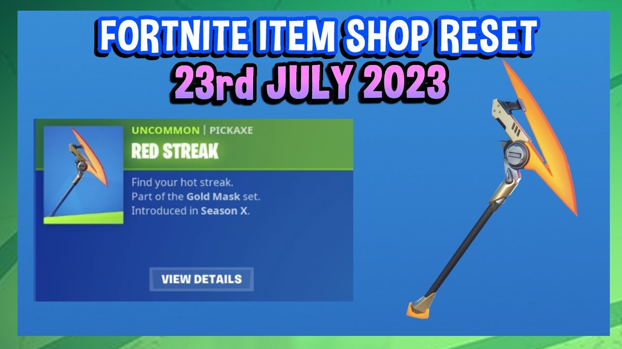 RED STREAK AXE IS BACK! (Fortnite Item Shop Reset 23rd July 2023) - YouTube