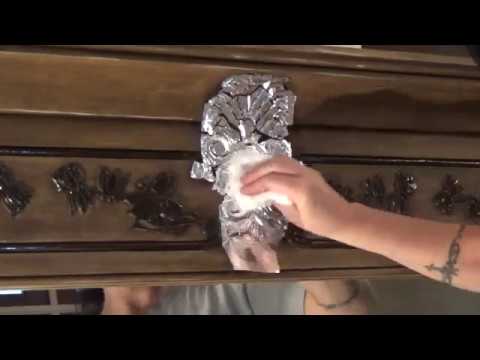 Silver Leaf Decorative & Layered Glazing on raw wood - YouTube
