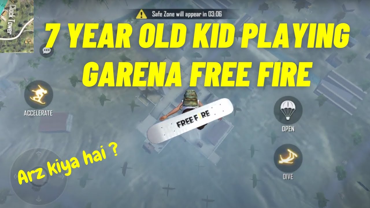 7 year old kid Playing Garena Free Fire Game Tips and Tricks 2021- Free ...