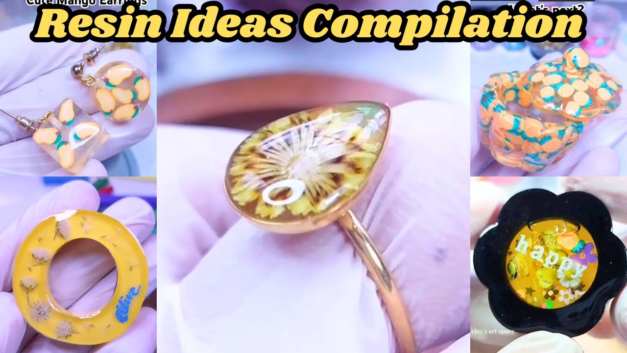 All YELLOW Resin Compilation • Resin for Beginners Resin Crafts Resin ...