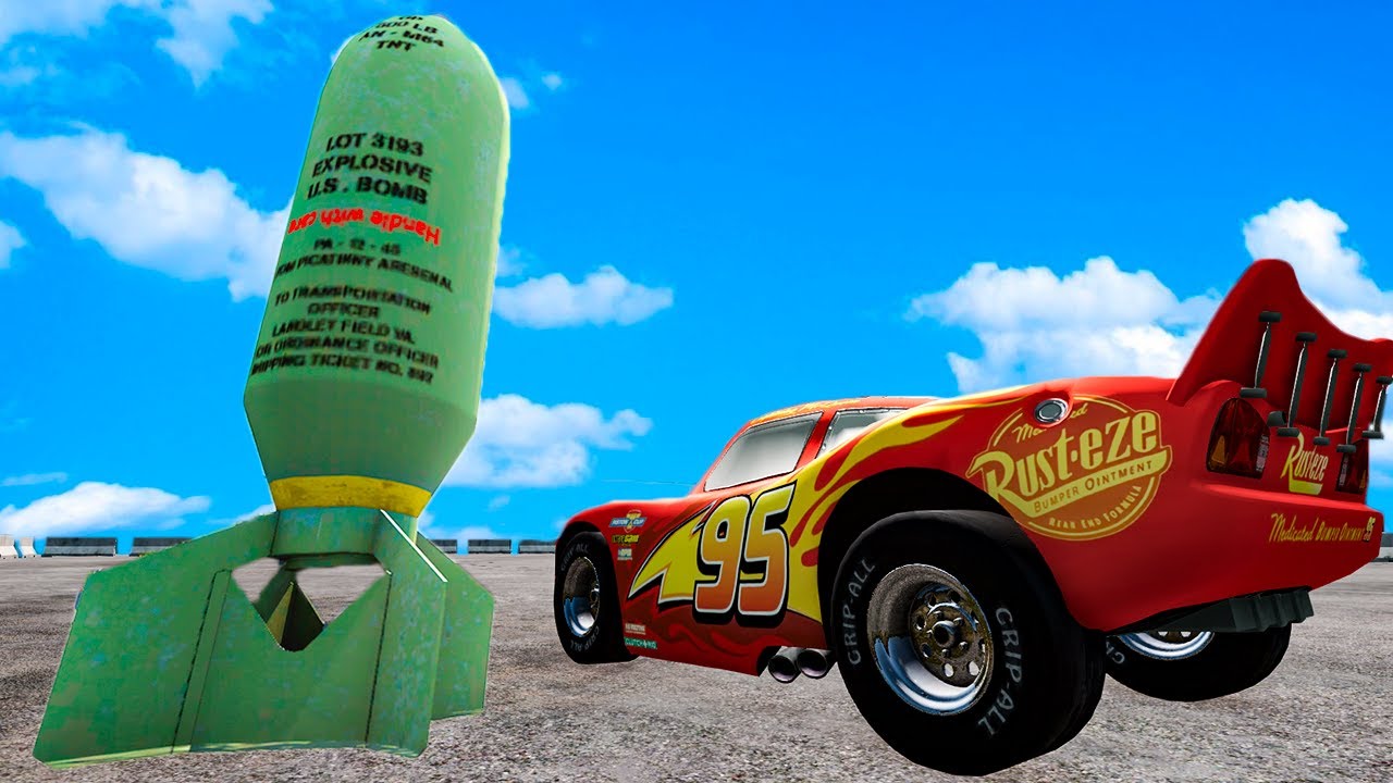 McQueen vs Nuclear bombs cars BeamNG.Drive - YouTube