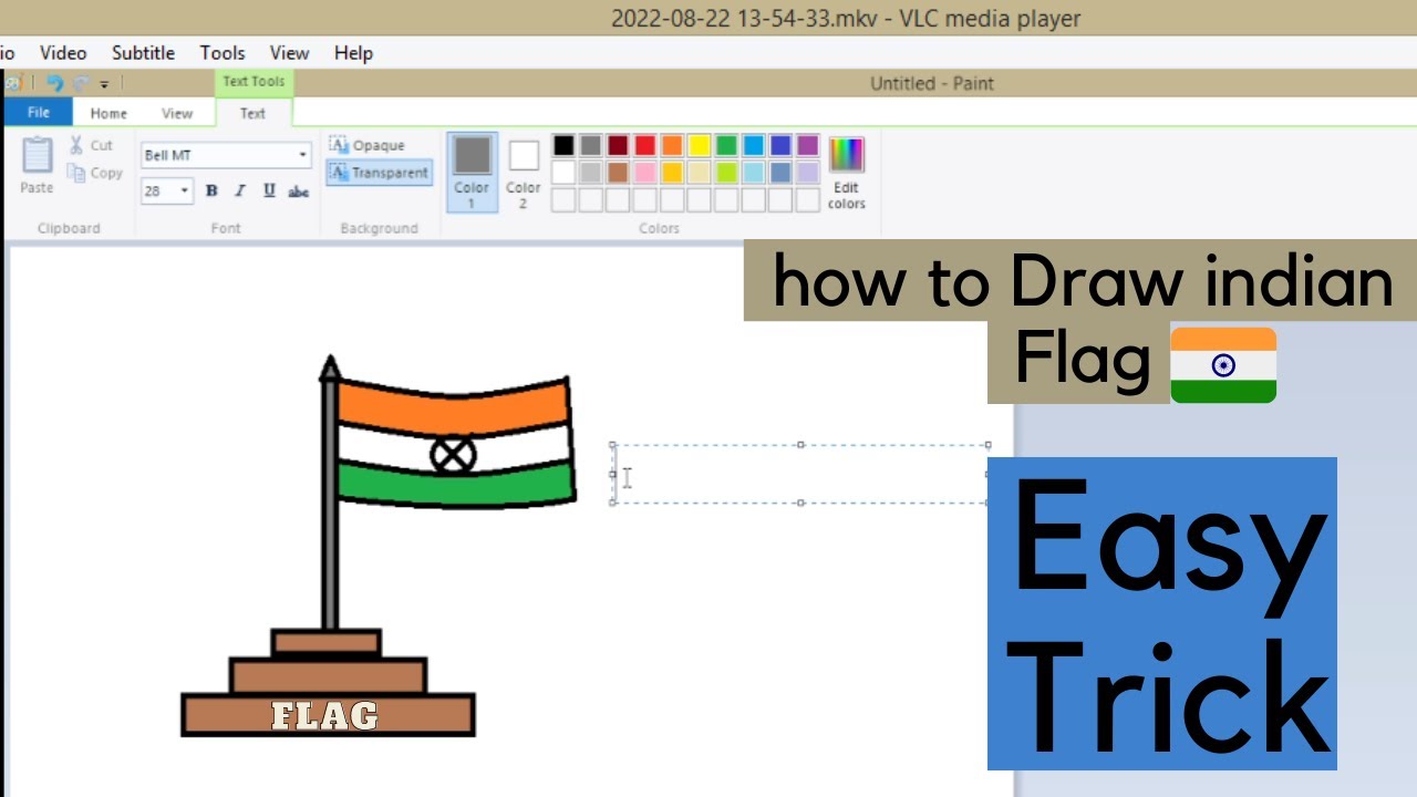How To Draw Flag In Ms Paint | Ms Paint Create A Indian Flag | Hindi😍 ...