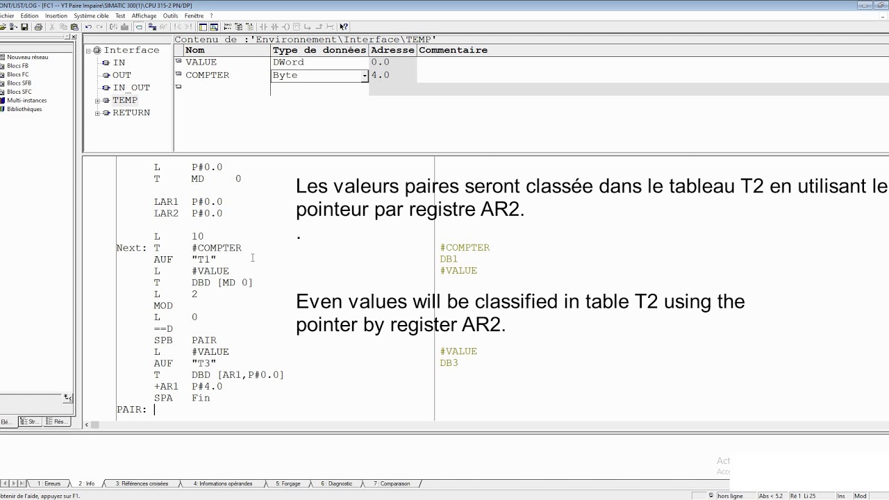 STEP 7 | Utiliser pointeur 32 bits dans langage List | Use pointer 32 ...