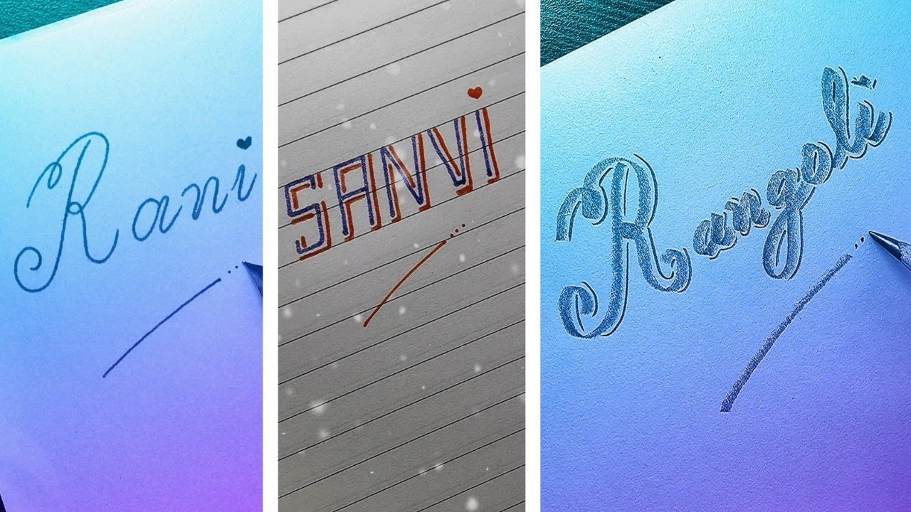 How To Draw Rangoli, Rani,Sanvi Names Easily Step by Step - YouTube